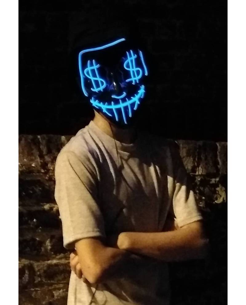 Dollar LED Mask, "USD" Light-Up Masks with LEDs