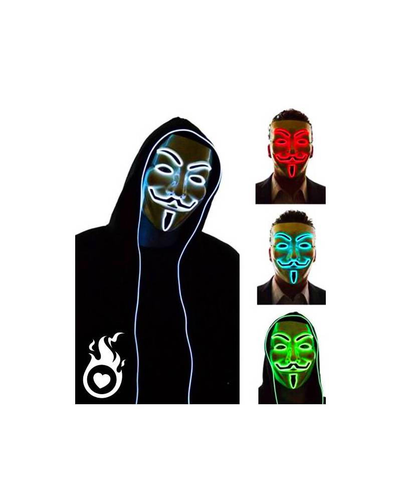 Masque Vendetta Lumineux, Masques LED Anonymous Guy Fawkes