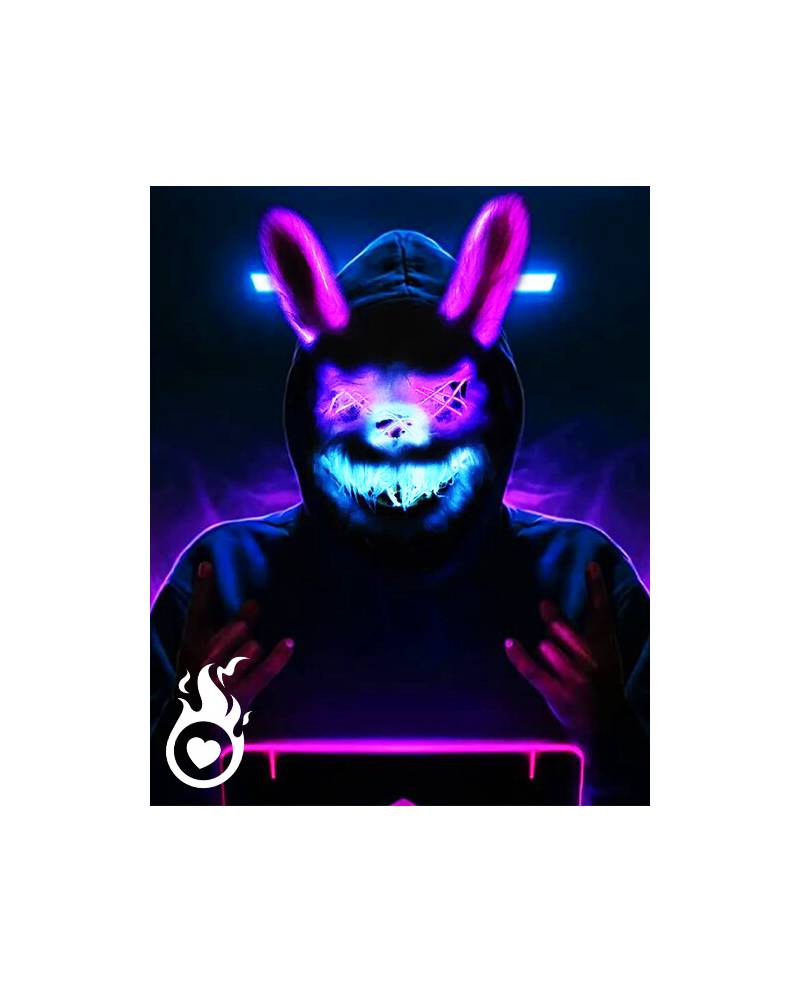 Light-Up LED Rabbit Mask For Parties : FREE LED Rabbit Mask Shipping