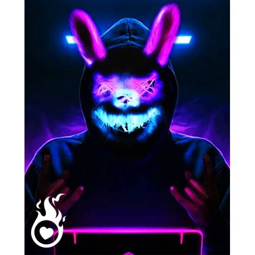 Light-Up LED Rabbit Mask For Parties : FREE LED Rabbit Mask Shipping